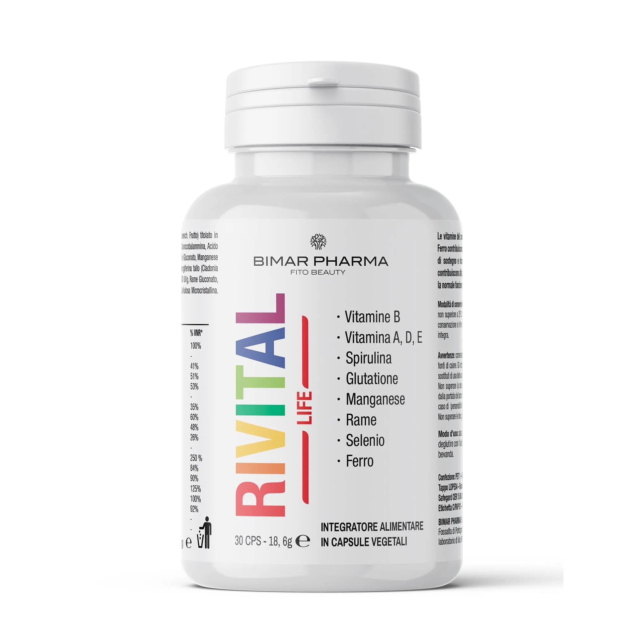 Rivital Life - Integratore Multivitaminico e Multiminerale Glutatione Alga spirulina