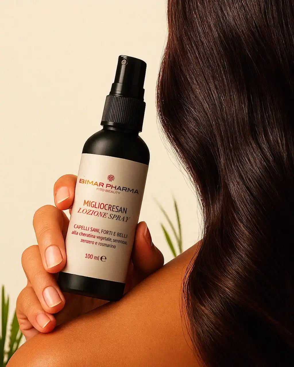 Spray Anticaduta Migliocresan - Cheratina vegetale, Serenoa, Zenzero e Rosmarino – Bimar Pharma