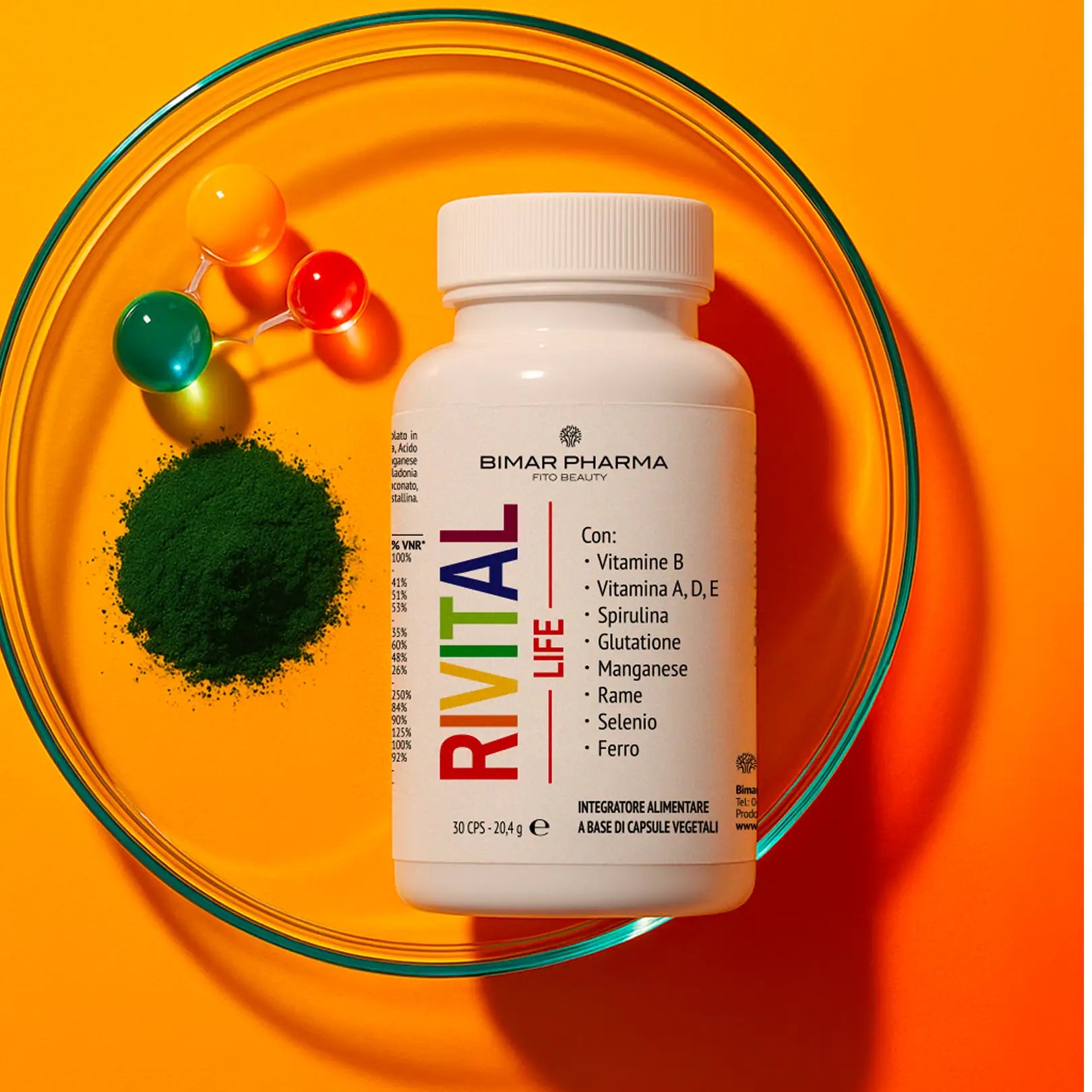 Rivital Life - Integratore Multivitaminico e Multiminerale Glutatione Alga spirulina, Vitamine B ...